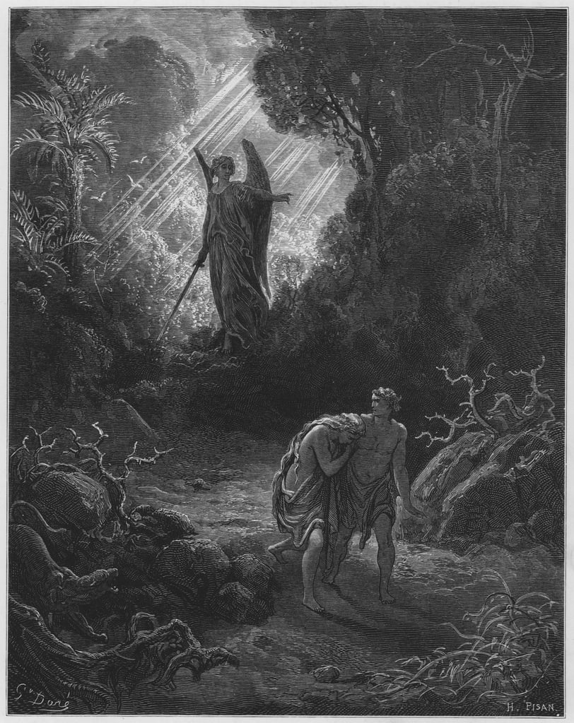 Gustave Dore Bibelen: Adam og Eva drevet ud af Eden