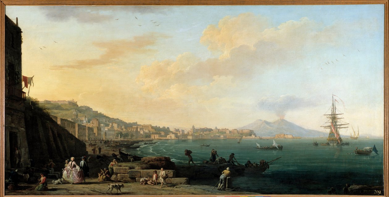 Napoli-bugten med Vesuve-maleriet af Joseph Vernet (1714-1789)