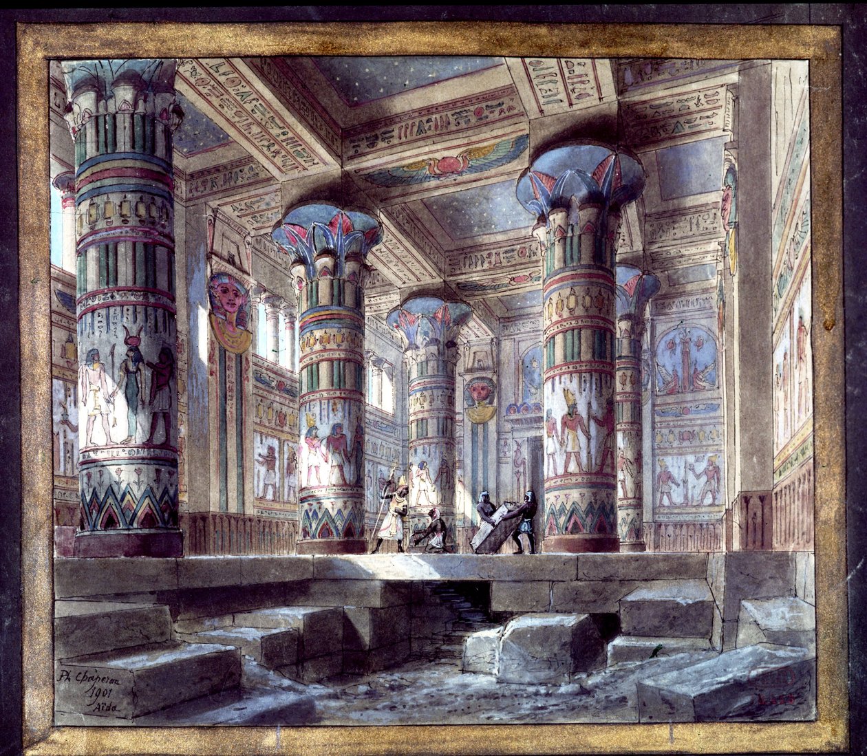 Scenography of Philippe Chaperon for the opera Aida by Giuseppe Verdidani