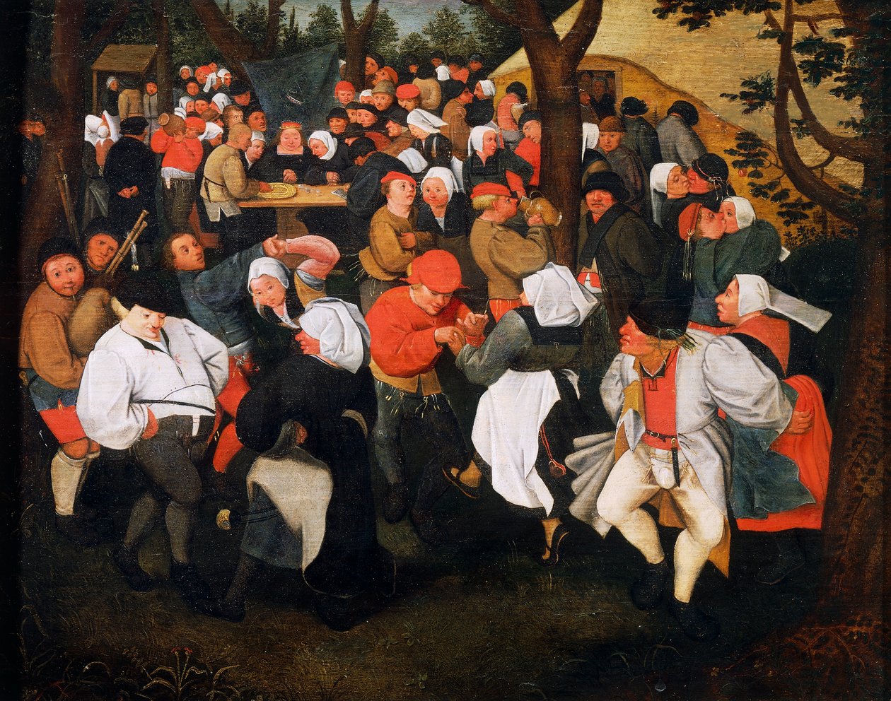 Landsbydans af Pieter Brueghel Younger (1564-1638)